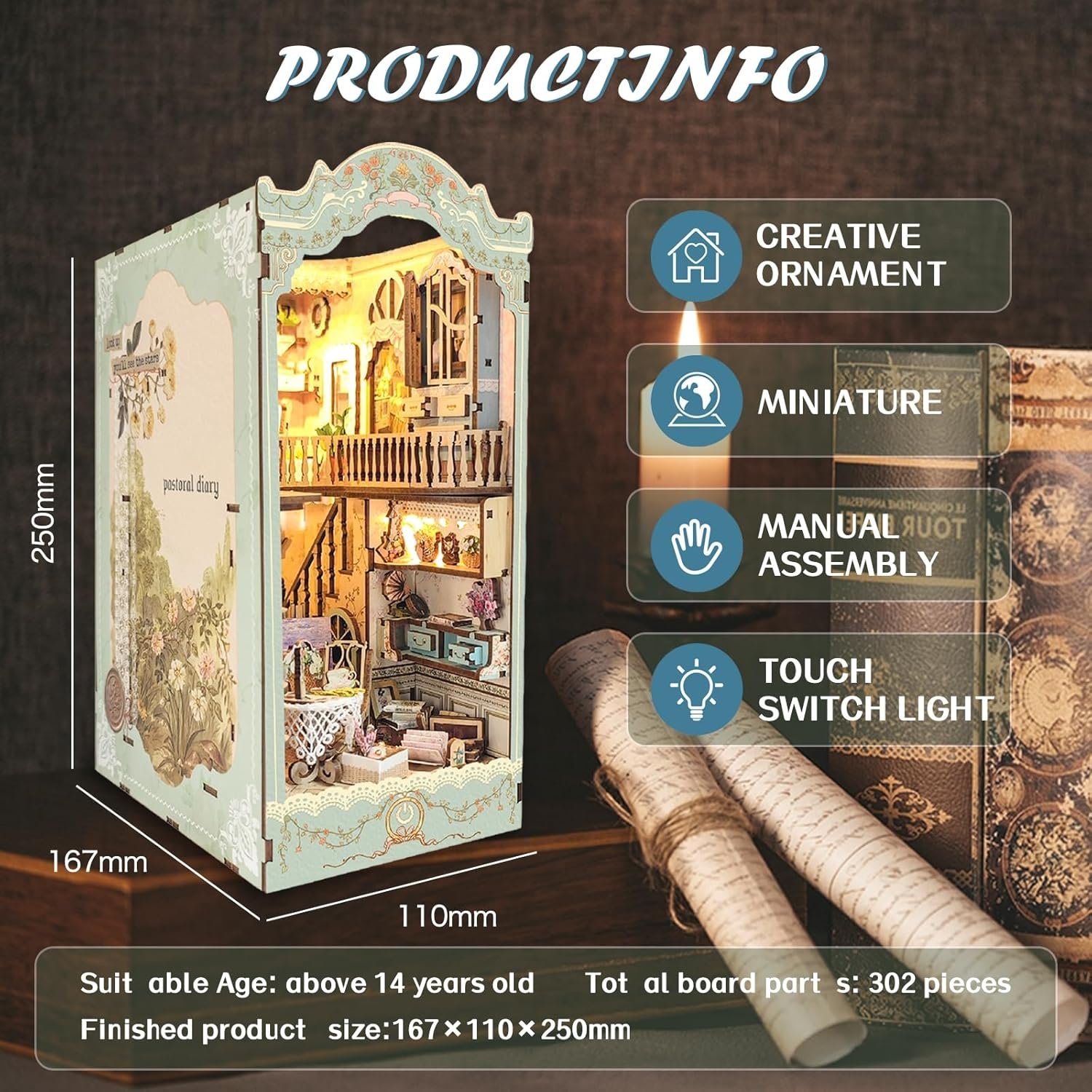 Kit de Rincón de Lectura – Book Nook – Pastoral Diary – Miniatura ...